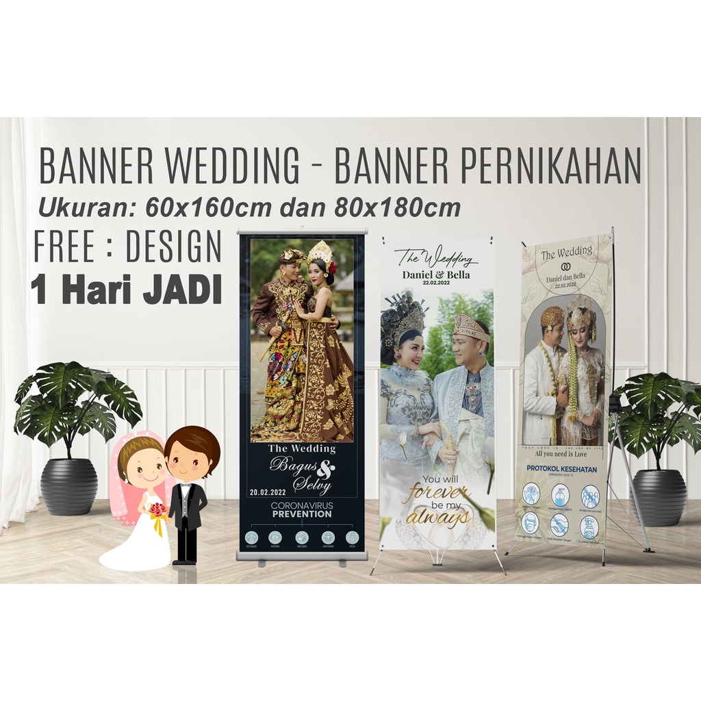 Jual WEDDING BANNER CETAK SPANDUK NIKAH BANER PERKAWINAN FREE DESIGN ...