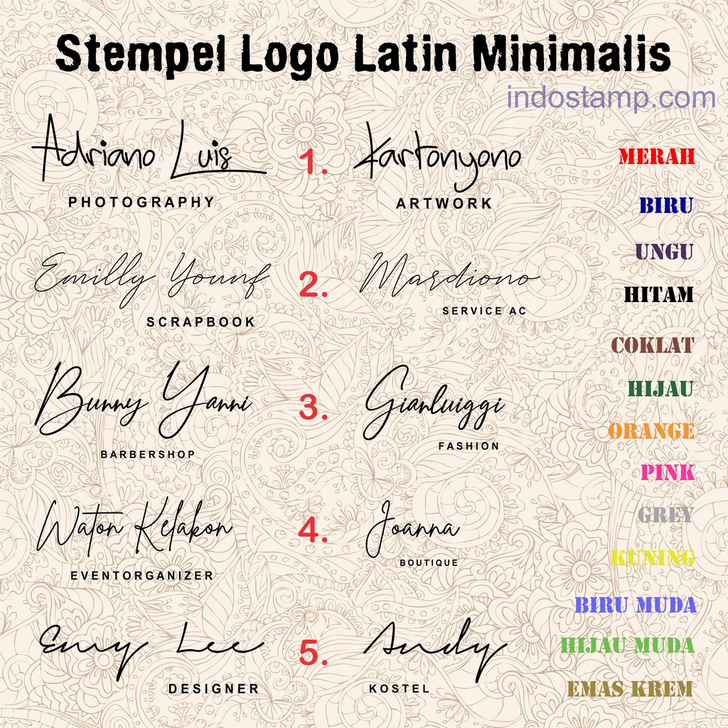 Jual stempel logo toko photography wedding fashion butik online shop ...