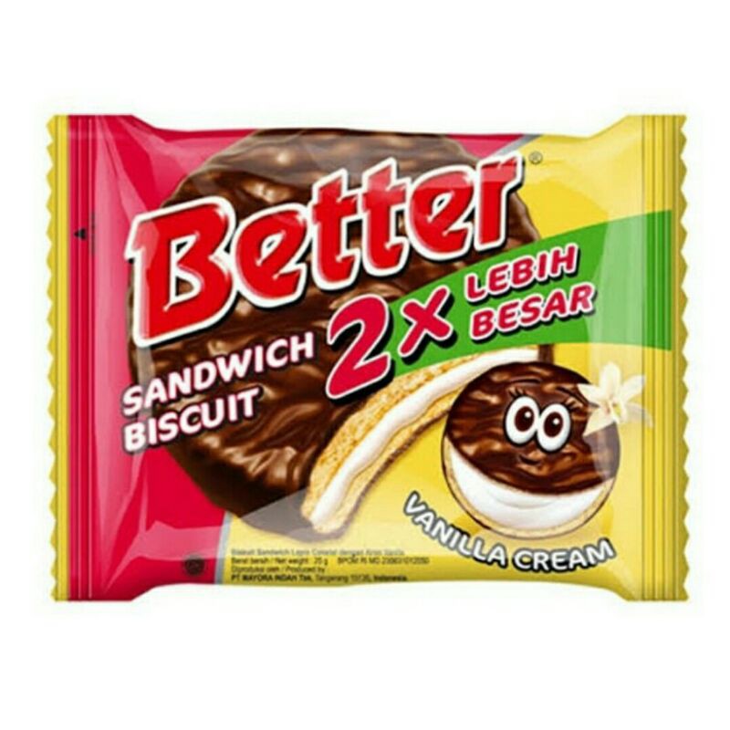 Jual Better Sandwich Coklat 22 gr Ecer | Shopee Indonesia