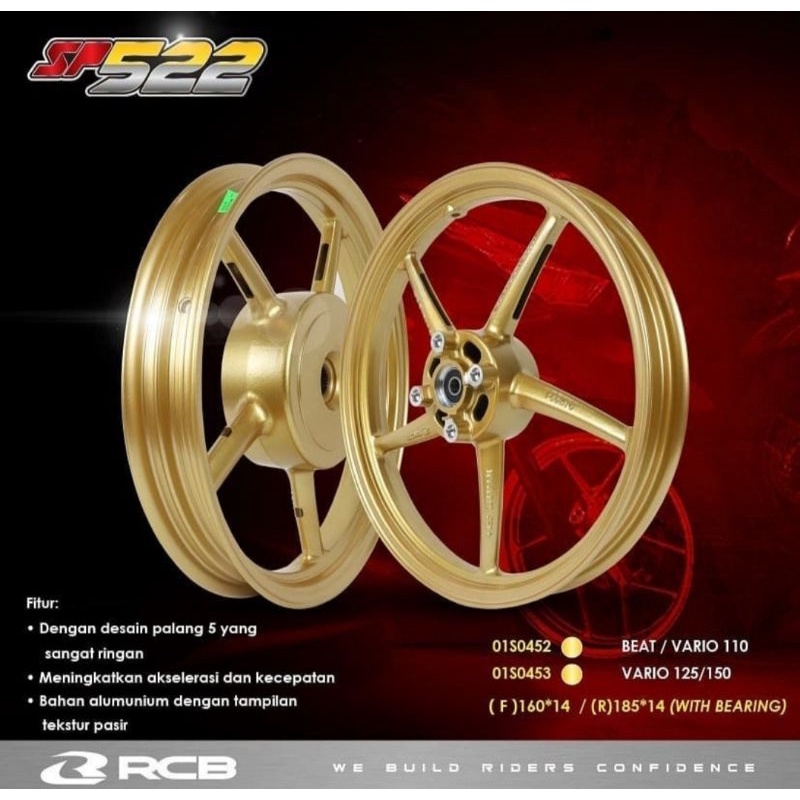 Jual Velg Racing RCB Beat Scoopy Vario SP 522 Gold | Shopee Indonesia