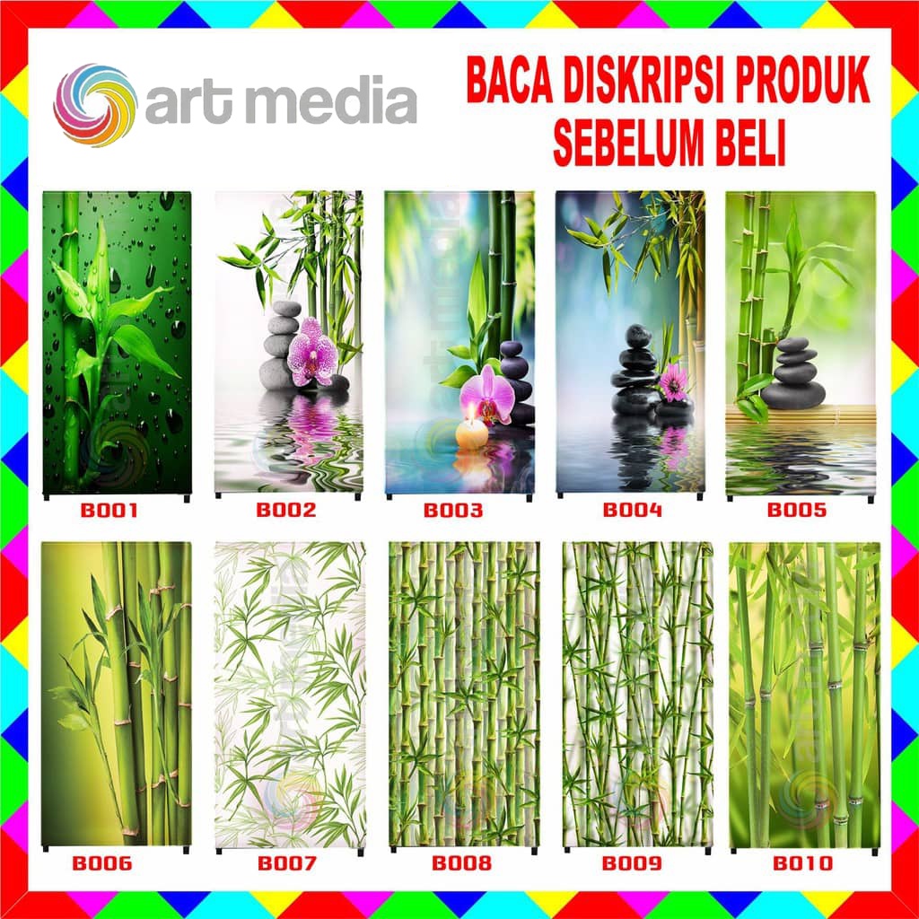 Jual STIKER KULKAS 1 PINTU MOTIF BAMBU | Shopee Indonesia