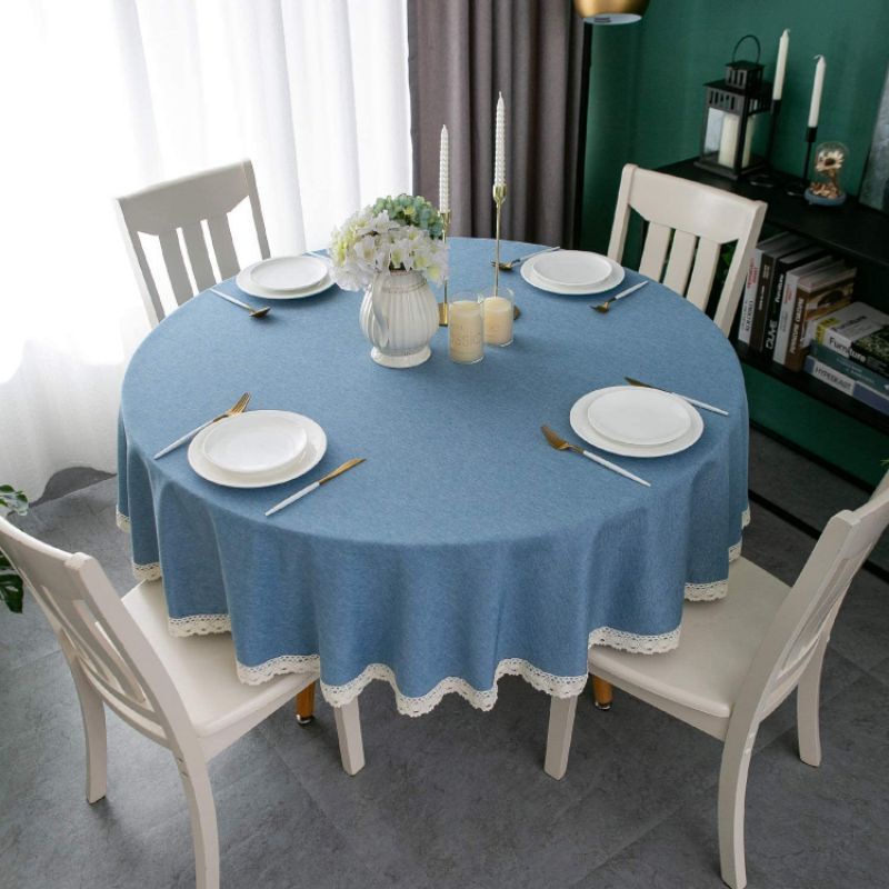 Jual taplak meja bundar variasi renda polos satin | Shopee Indonesia