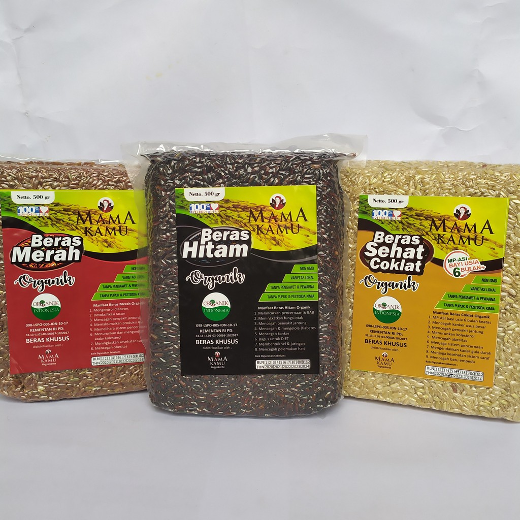 Jual Beras Merah / Hitam / Coklat 500gr Organik Vakum Pecah Kulit Mama ... Jual Beras Merah / Hitam / Coklat 500gr Organik Vakum Pecah Kulit Mama ...