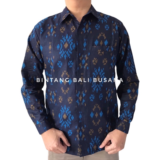 Jual Kemeja Endek Bali Pria Wisuda Seragam Kantor Bahan katun warna ...