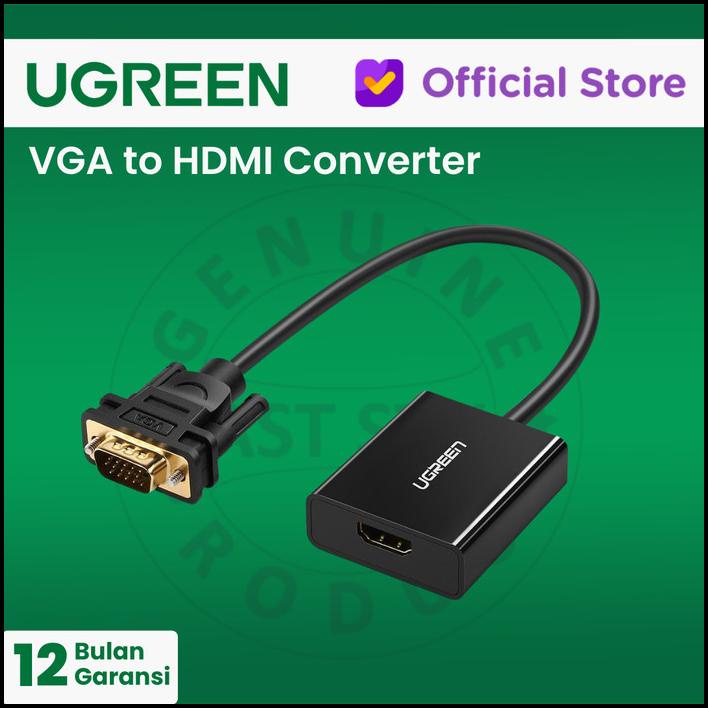 Jual Ugreen Kabel Adapter Vga To Hdmi With Micro Usb Power Supply - Cm269 | Shopee Indonesia