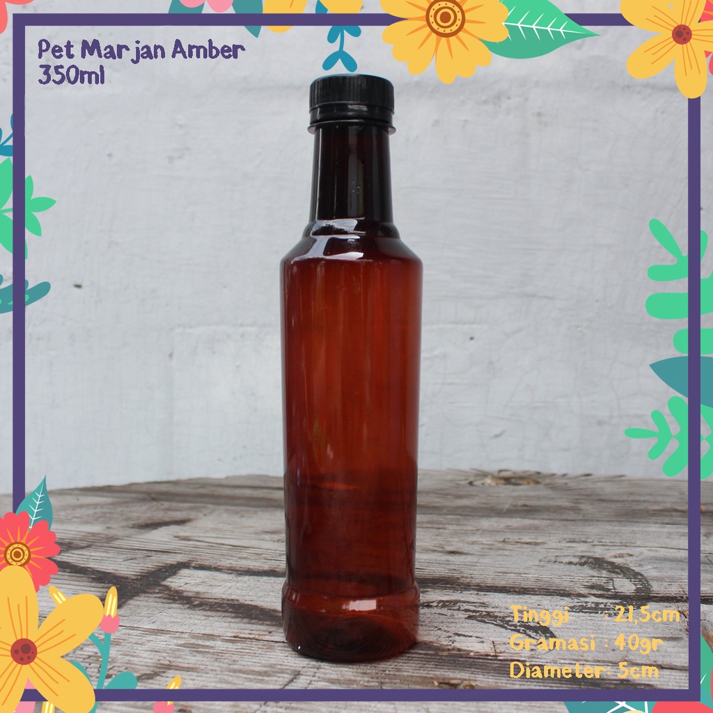 Jual BOTOL PLASTIK PET MARJAN AMBER COKLAT 350ML TEBAL KEMASAN MINUMAN ...