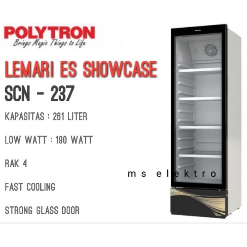 Jual Kulkas Lemari Es Showcase Polytron 4 rak SCN 237 | Shopee Indonesia