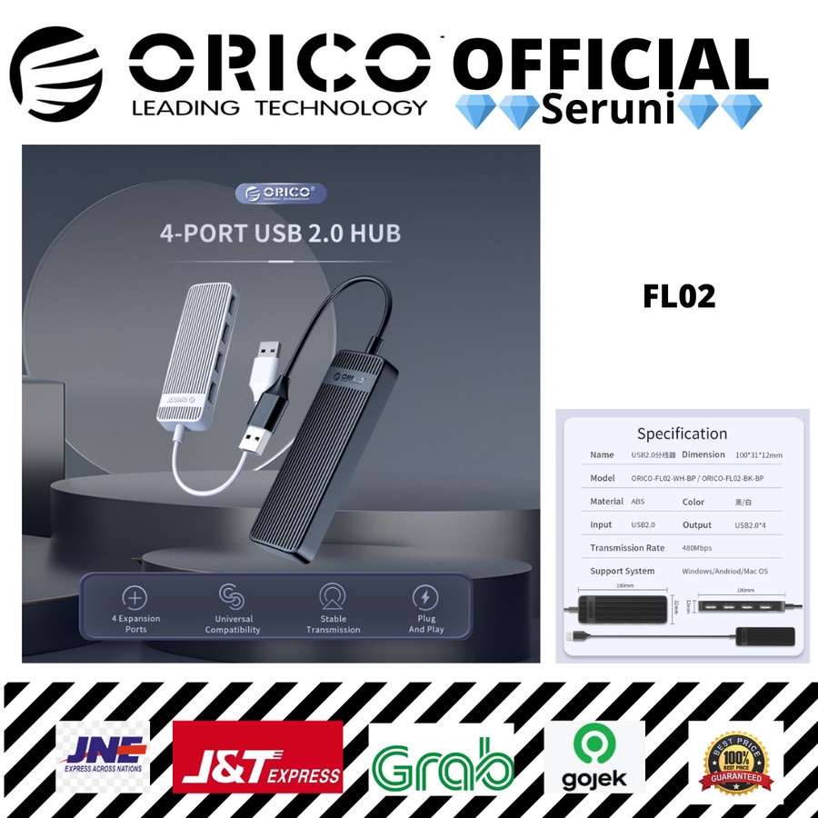 Jual (SERUNI) ORICO FL02 USB HUB 4PORT USB2.0 | Shopee Indonesia Jual (SERUNI) ORICO FL02 USB HUB 4PORT USB2.0 | Shopee Indonesia