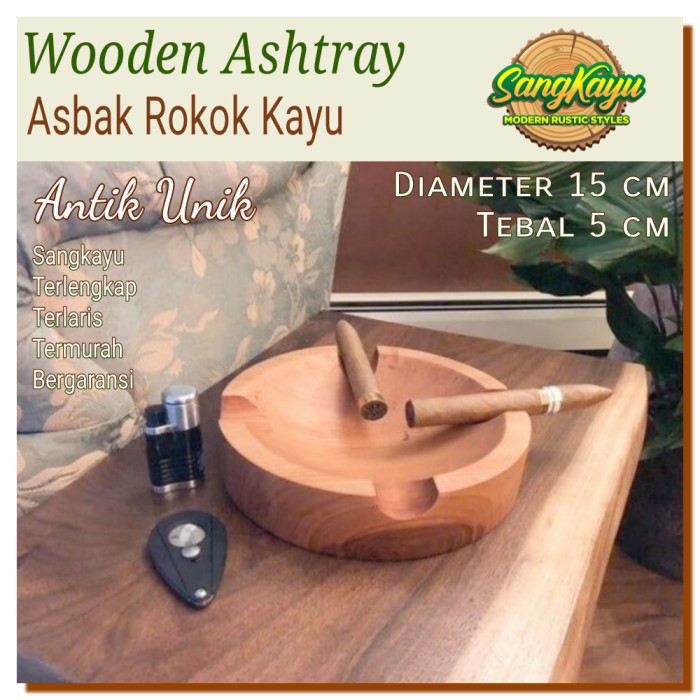 Jual SangKayu Asbak Kayu 15x5 cm Wooden Ashtray Asbak Unik Antik Rustic ...