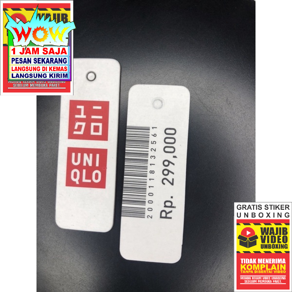 Jual UNIQLO PREMIUM PRICE TAG HANGTAG BARCODE SUPER PREMIUM CO 1X DI ...