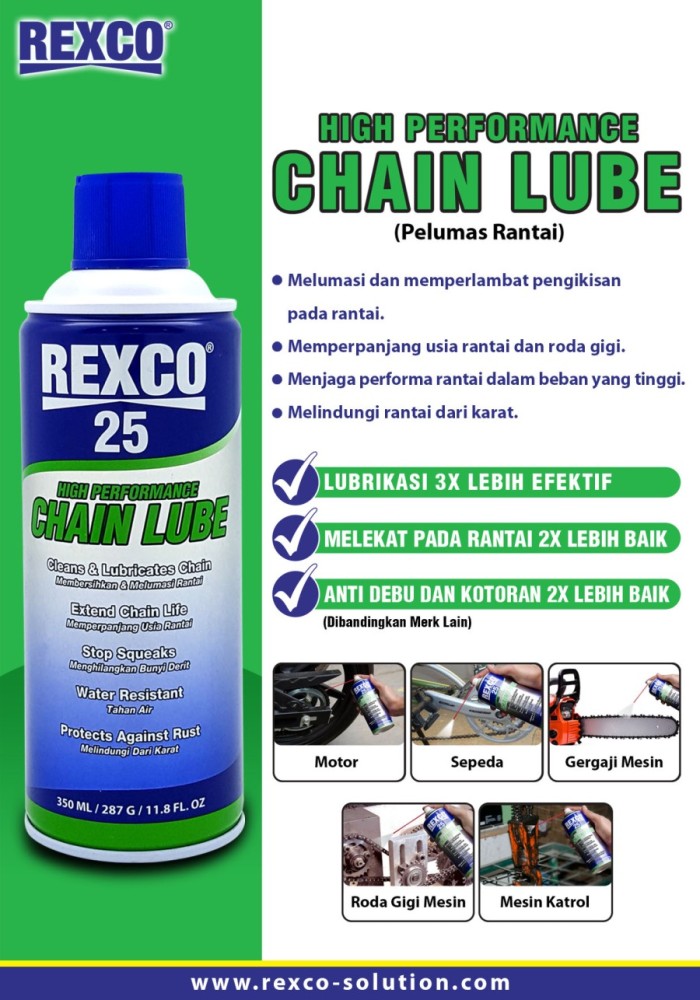 Jual Rexco 25 Pelumas Rantai (High Performance Chain Lube) 350 Ml ...
