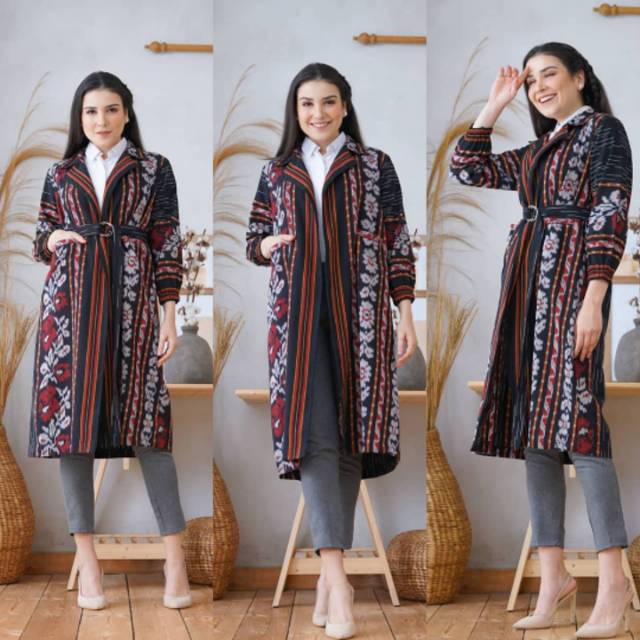 Jual Blazer Ring Biani Tenun Ikat Ethnic Tradisional Indonesia Maumere ...