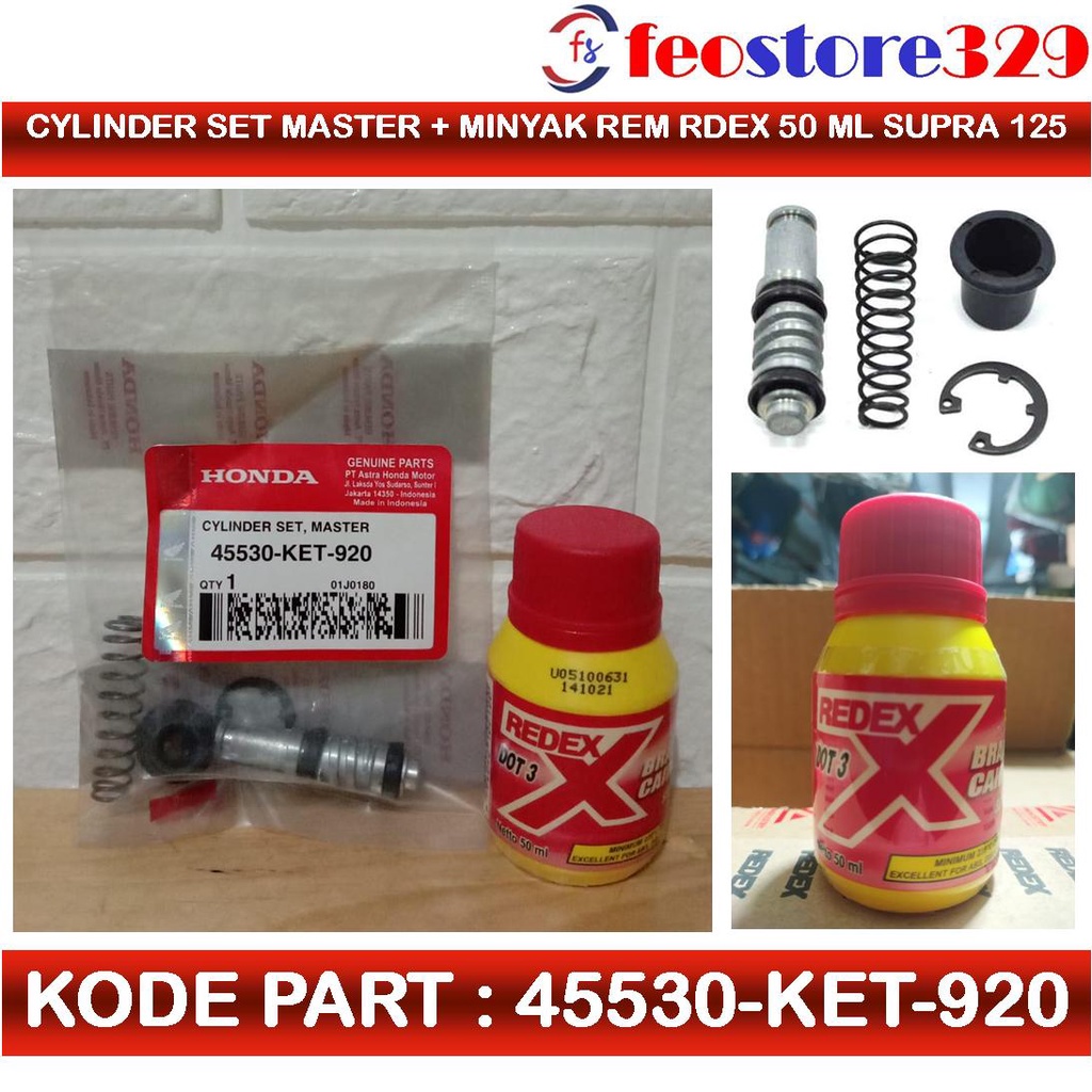 Jual Seal Master Rem /Cylinder Set Master Depan + Minyak Rem Redex Dot ...