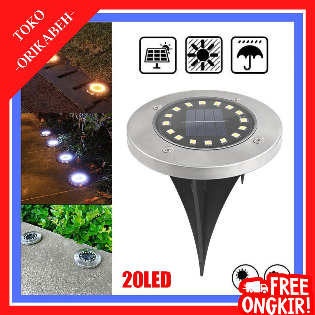 Jual Lampu Hias Taman Outdoor 8 20 LED Solar Cell Tenaga Surya Tanam ...