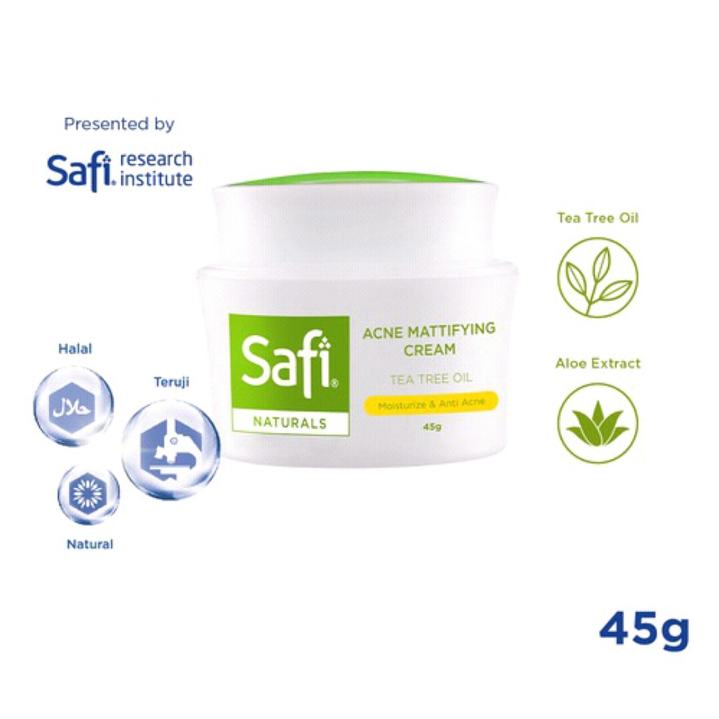 Jual SAFI Naturals Acne Mattifying Cream 45 gr | Shopee Indonesia