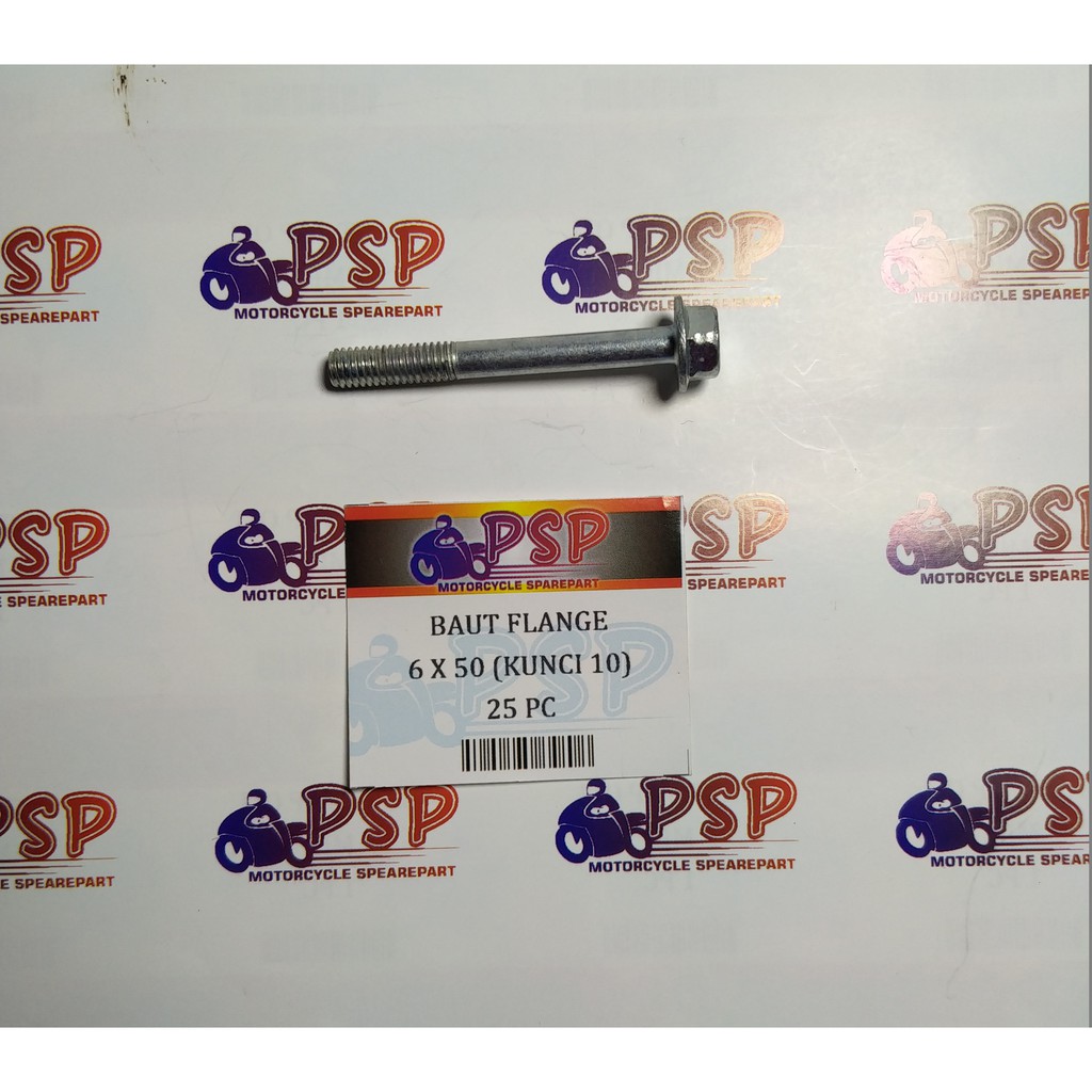 Jual BAUT FLANGE (kunci 10) 6 x 50 - Baud Ring Topi 6 mm Panjang 50 mm ...