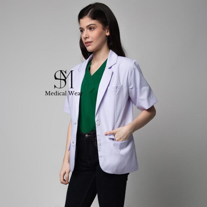 Jual JAS DOKTER WANITA LENGAN PENDEK SNELI DOKTER BLAZER SM MEDICAL ...