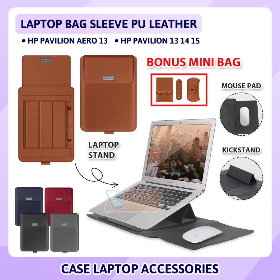 Jual HP Pavilion Aero 13 14 15 inch Pav Premium Tas Laptop Leather ...