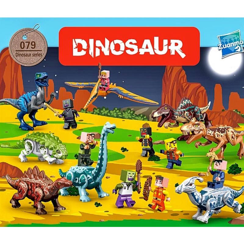 Jual dinosaurus mainan Dino minicraft Tyranosaurus Velociraptor raptor ...