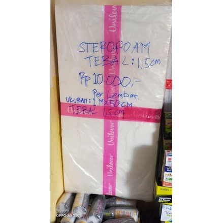 Jual Sterofoam / Stereofoam / Gabus Tebal 1,5 cm dan 2 cm uk. 1M x 50Cm ...