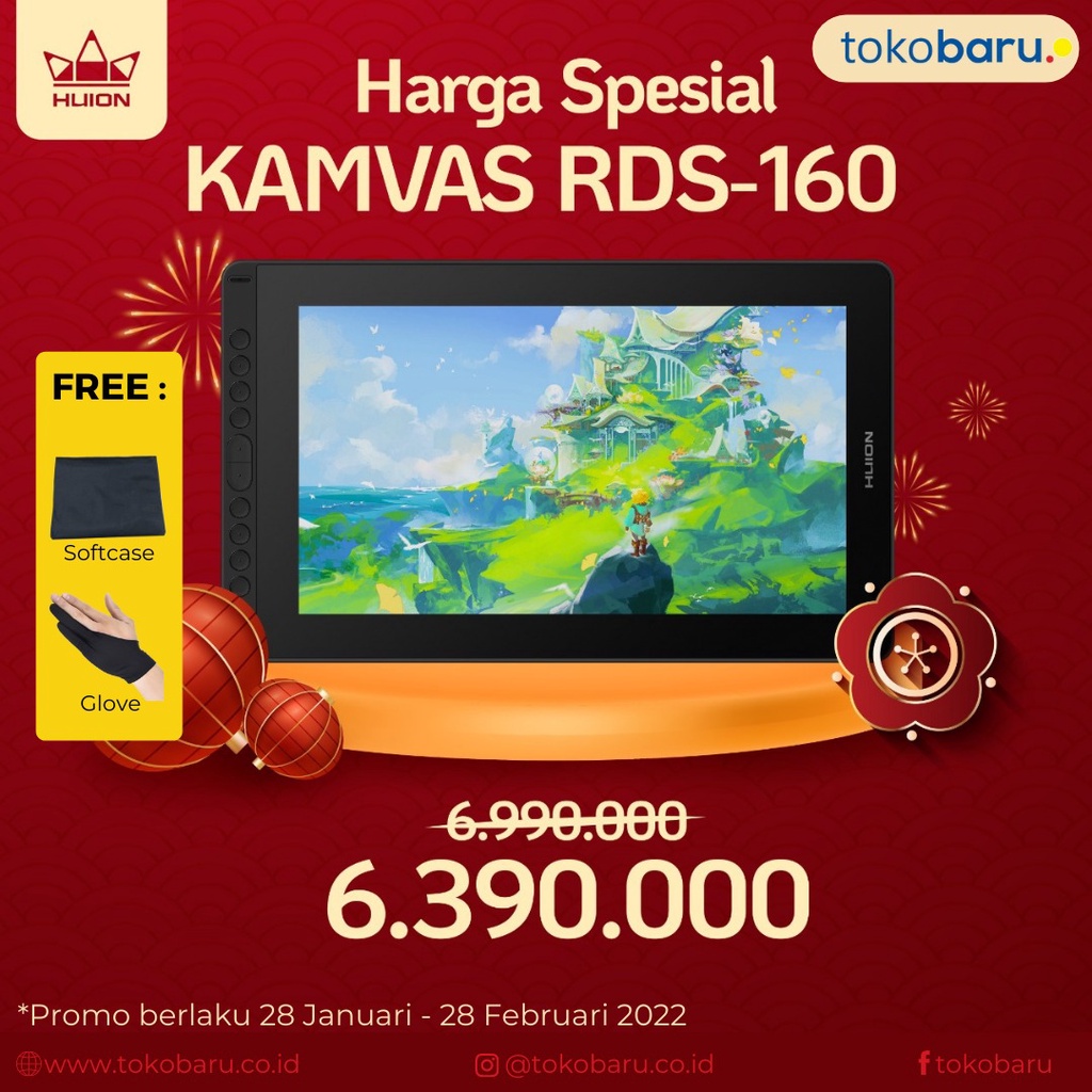Jual HUION Kamvas 16 RDS-160 Drawing Display Tablet Garansi Resmi | Shopee Indonesia
