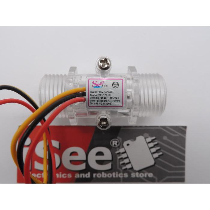 Jual LIQUID Water flow sensor 1/2" 1-30L / min transparent color ...