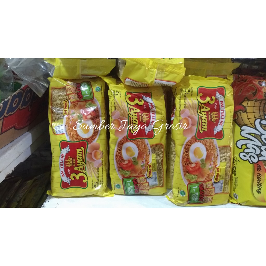 Jual MI TELUR CAP 3 AYAM 200GR | Shopee Indonesia