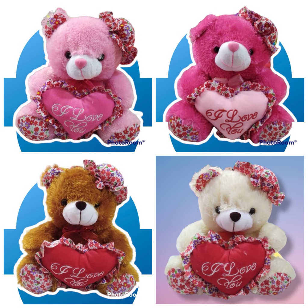 Jual Boneka Beruang Topi Love Bunga/ Bear Topi Love Ukuran L Rasfur ...