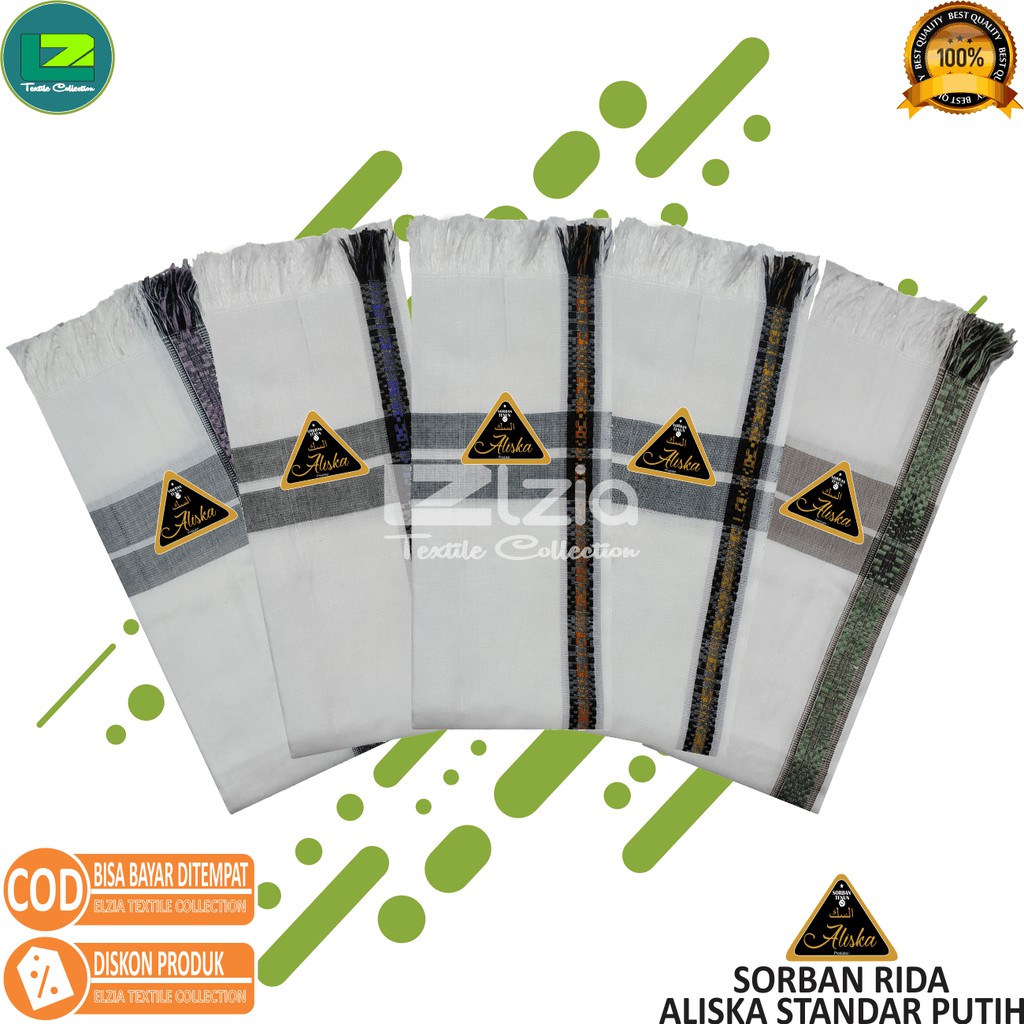 Jual SORBAN PUTIH SORBAN HAJI ALISKA STANDAR PUTIH & WARNA 135X90 ...