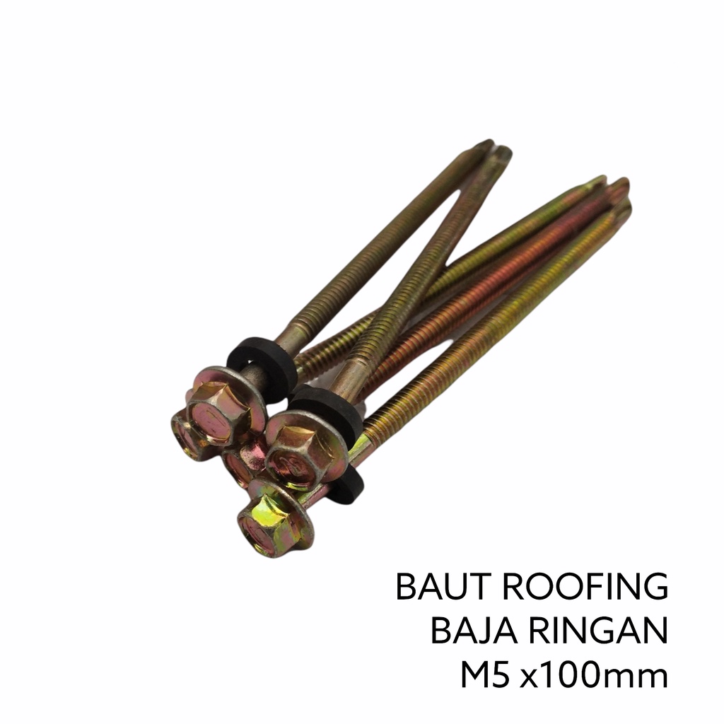 Jual BAUT ROOFING M5 x 100mm ROFING ROPING BAUT GALVALUM | Shopee Indonesia