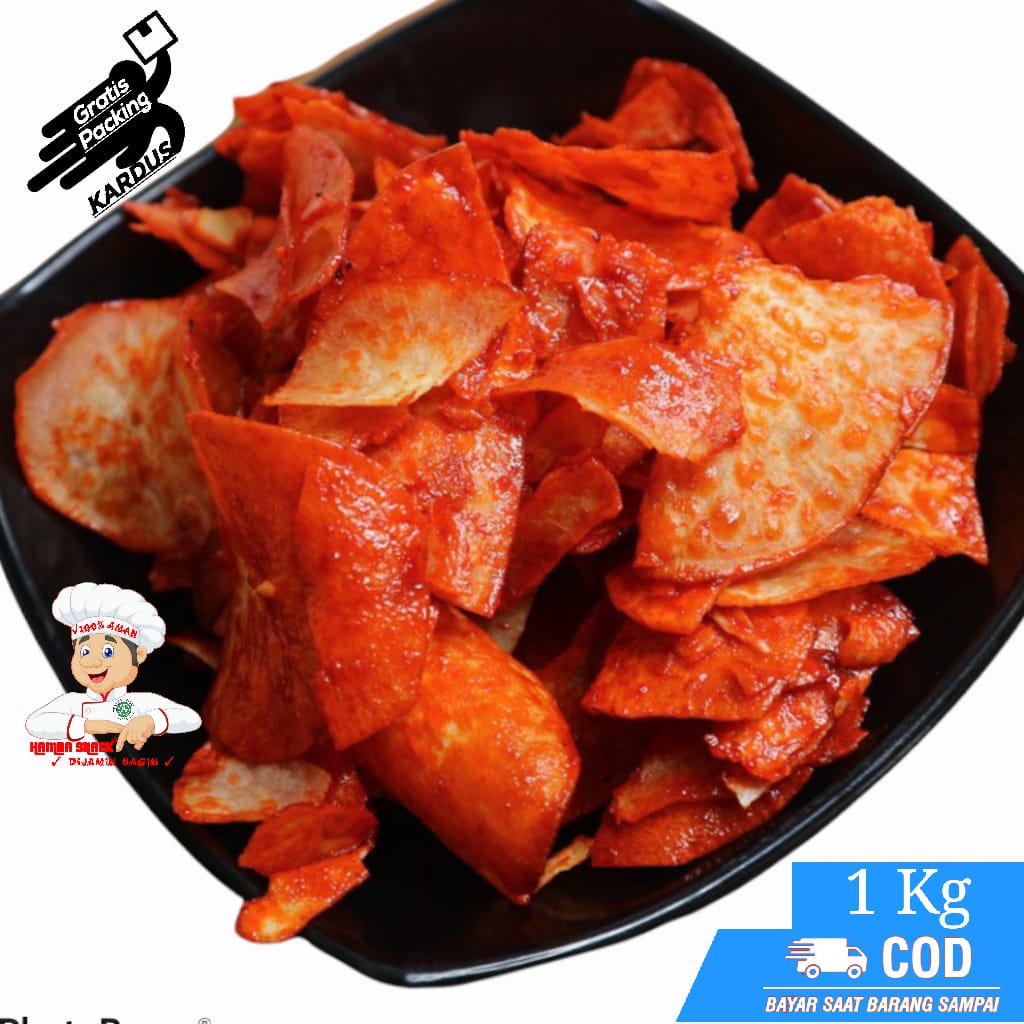 Jual [1Kg] KERIPIK SINGKONG PEDAS MANIS / keripik Singkong Balado ...