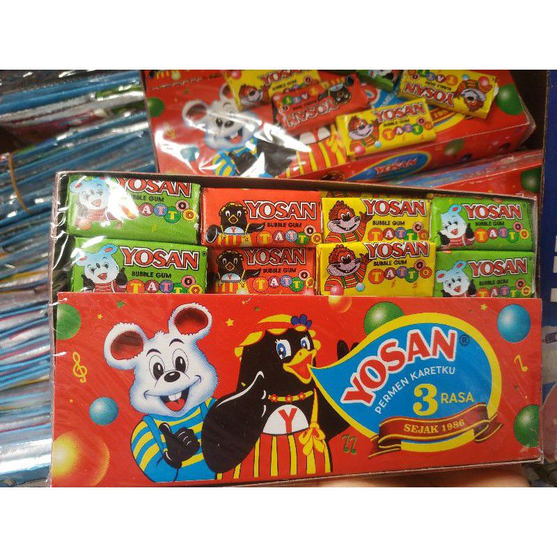 Jual Yosan permen karet isi 60 bungkus kertas jajan jadoel jadul ...