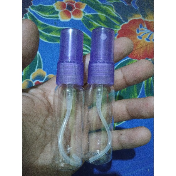 Jual botol parfum/handsanitaizer spray plastik tutup ungu botol bening ...