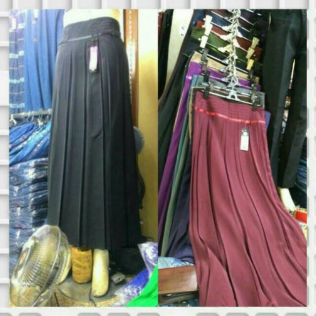 Jual Rok pembina pramuka model lipit plisket bahan ferari polos tebal ...
