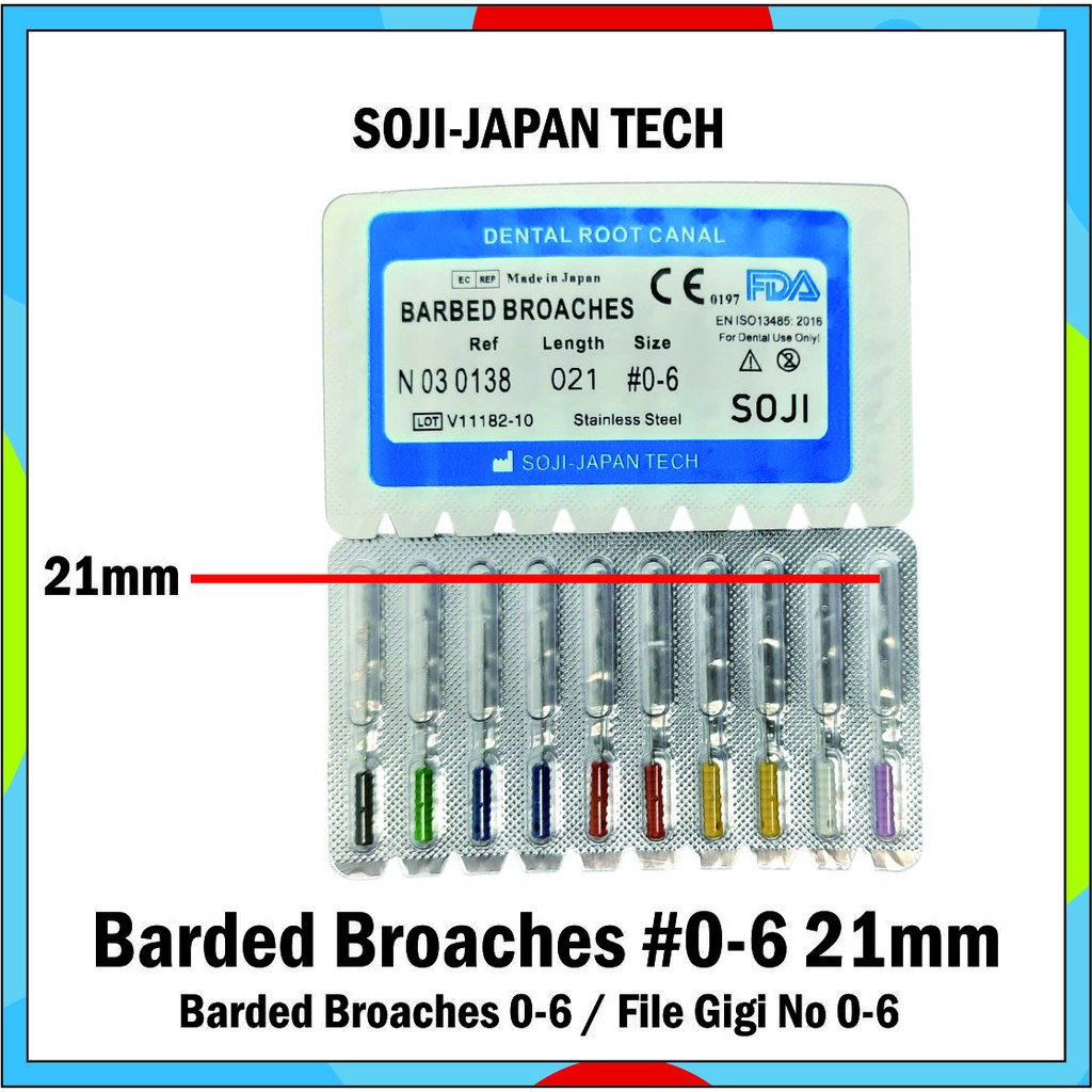 Jual Jarum Ekstirpasi Extirpatie Barbed Broaches Soji #0-6 21mm ...