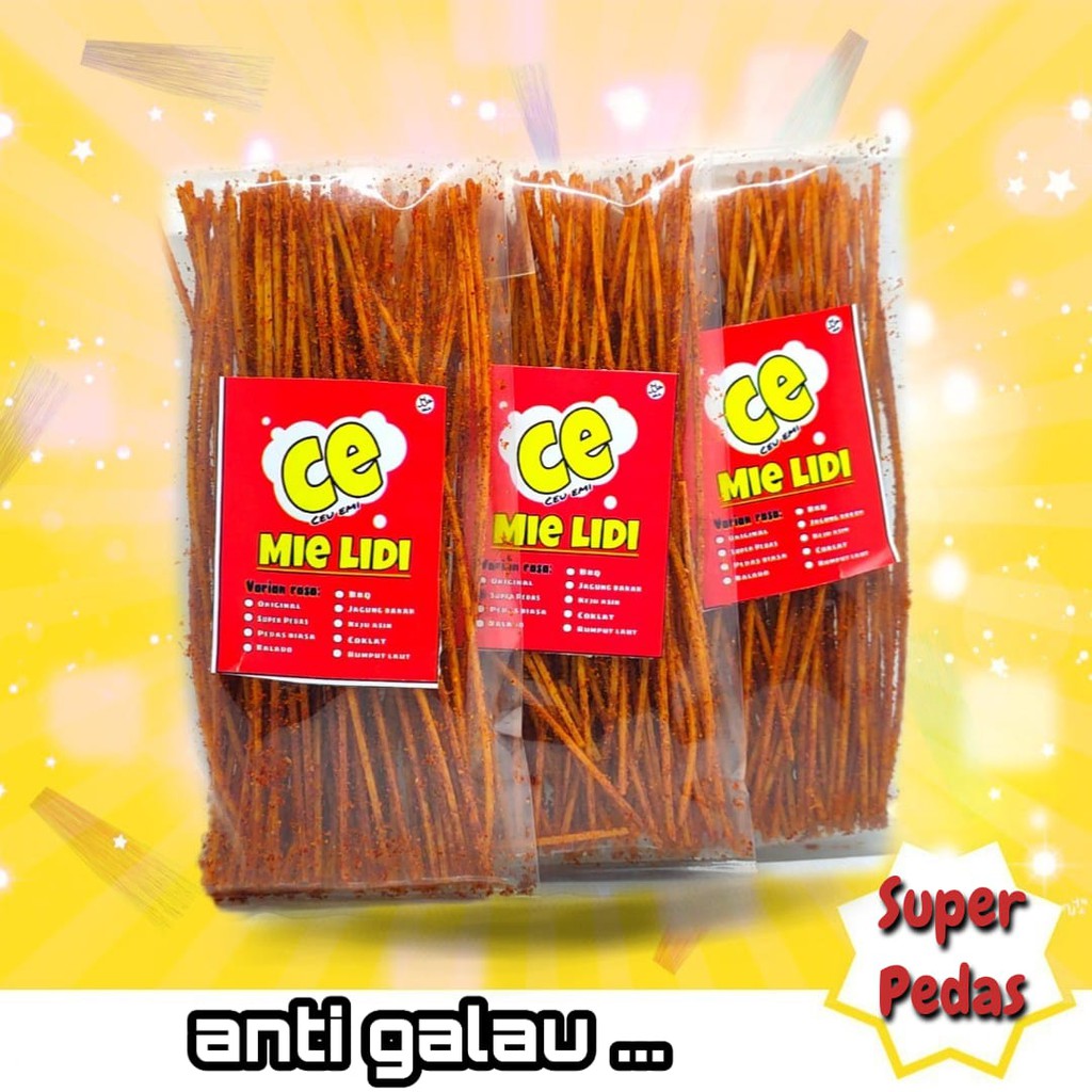 Jual Mie lidi ce rasa super pedas milidi mielidi cemilan snack lidi ...