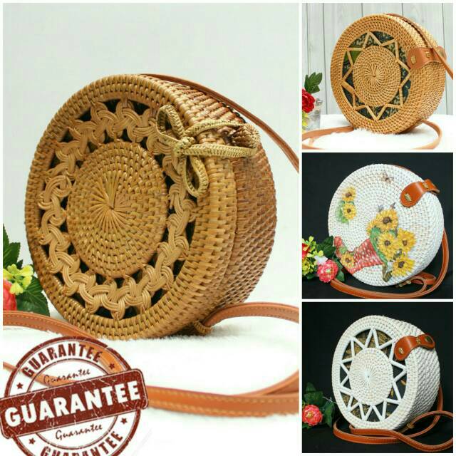 Jual Tas Rotan Slingbag Garansi / tas rotan diameter 20cm / tas rotan ...