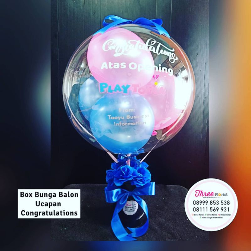 Jual box bunga balon / hadiah ucapan / balon ucapan congratulations ...