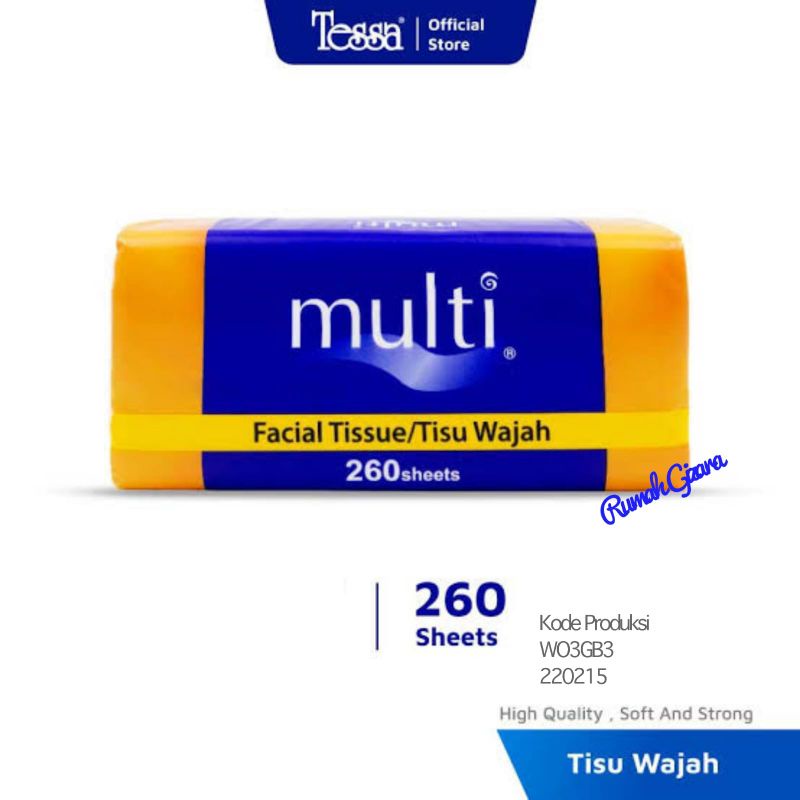 Jual TISSUE MULTI FACIAL TISSUE TISU WAJAH 260 SHEETS atau Tisu Premium ...