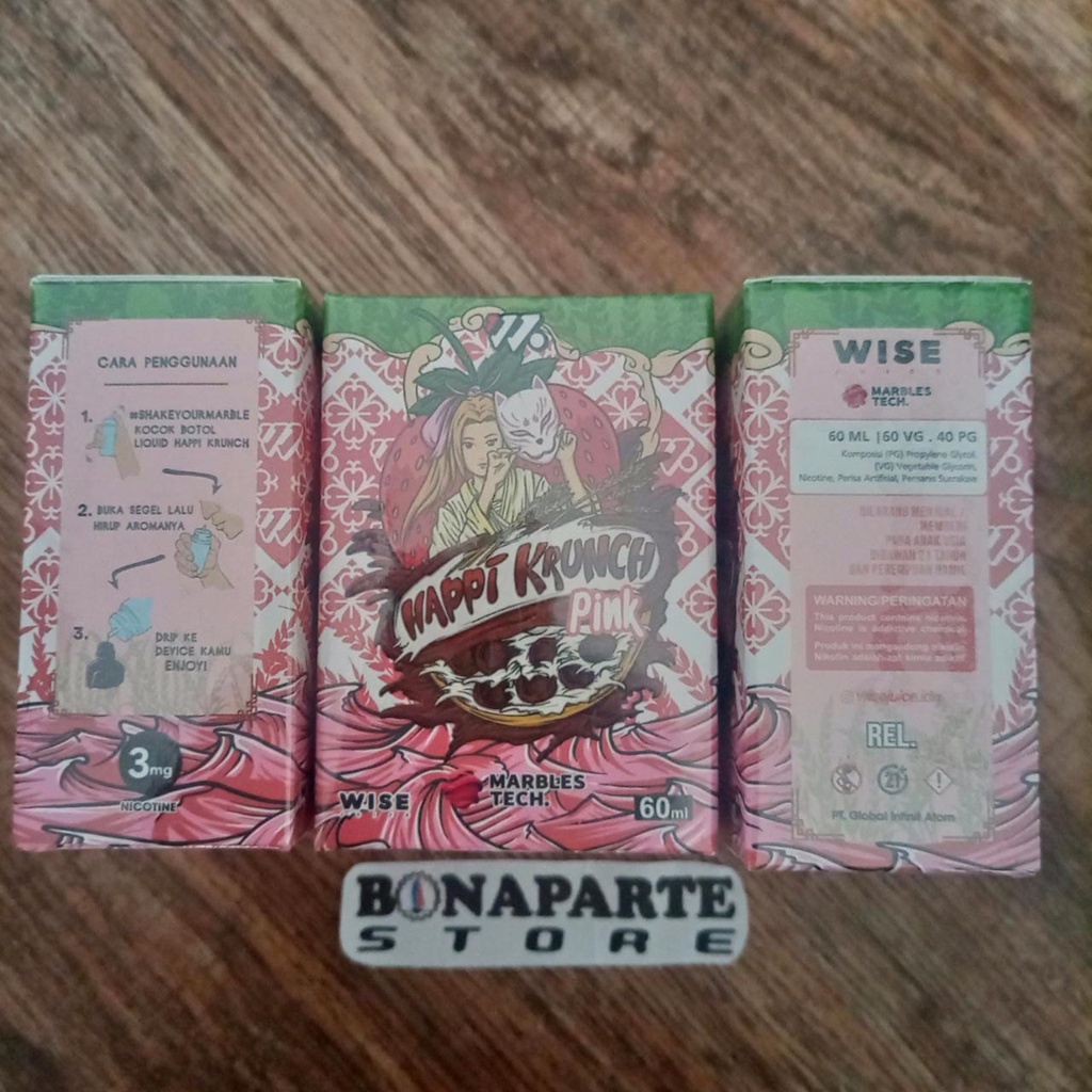 Jual Liquid Happi Krunch V3 Strawberry Pink Cereal 3MG 60ML By Wise ...