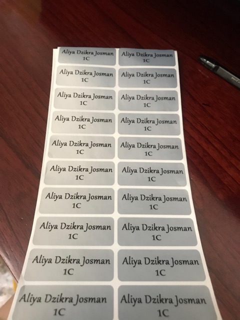 Jual Stiker Label Nama Produk Waterproof Name Sticker Product Anti Air ...