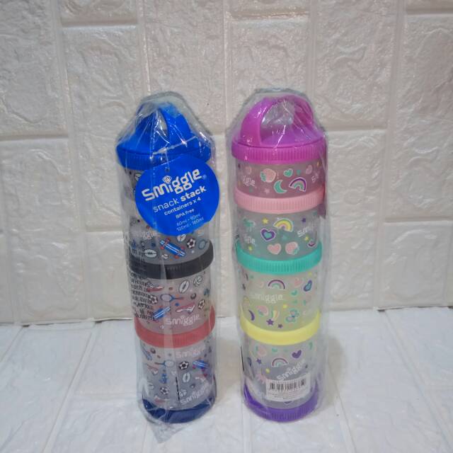 Jual Tempat snack/tempat makan anak/snack stack containers smiggle ...