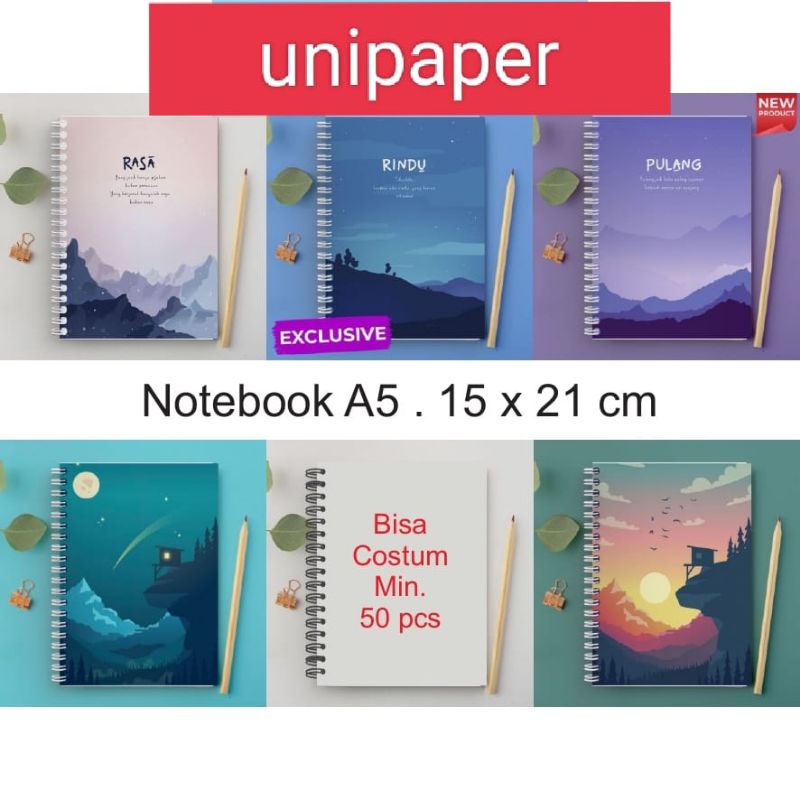 Jual NOTEBOOK A5/NOTEBOOK JOURNAL LINE /GRID / BLANK/ A5 DOTTED ...