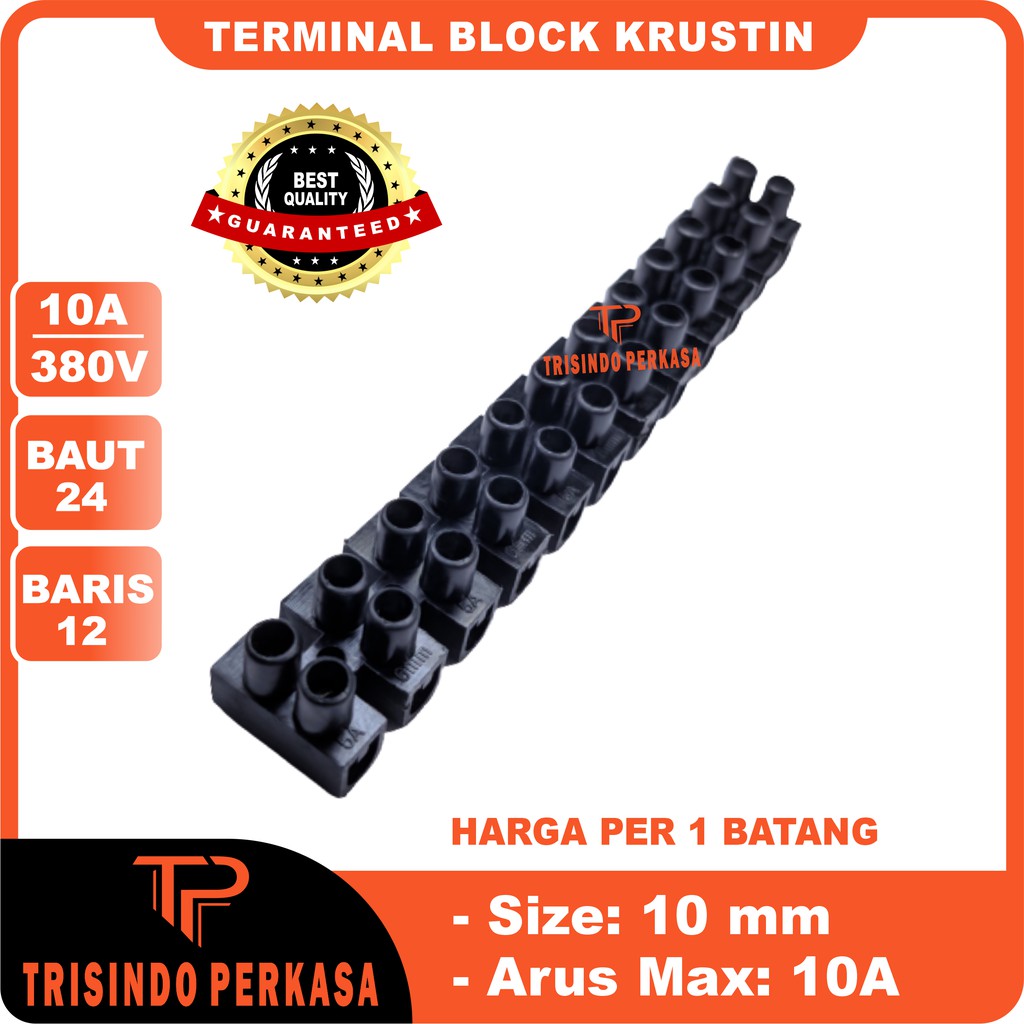 Jual Terminal Krustin 10mm 10A 10Ampere Hitam Klustin Blok | Shopee ...