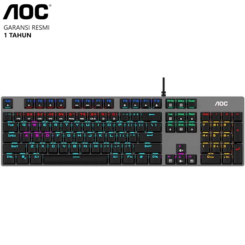 Jual Keyboard Gaming AOC GK410 Mechanical Rainbow LED Gaming Keyboard ...