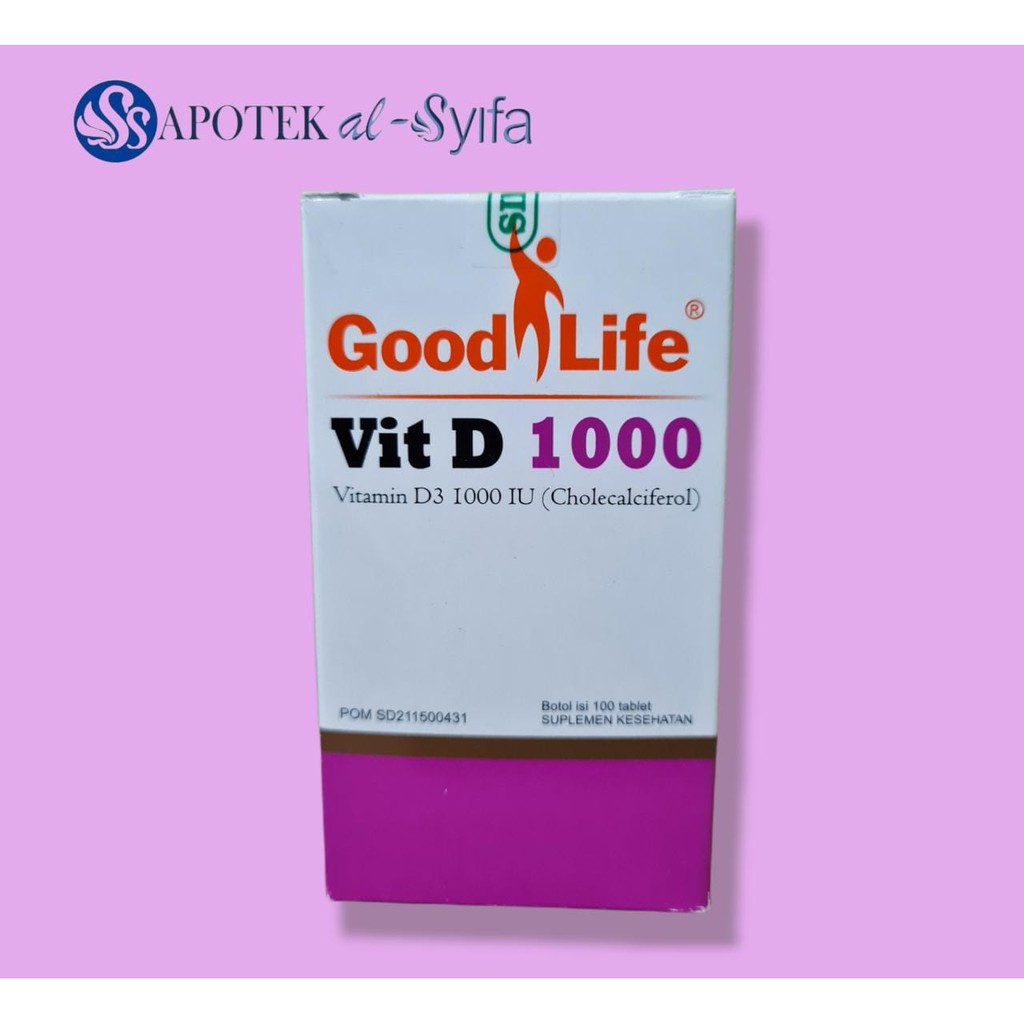 Jual Good Life Vit D 1000 IU Cholecalciferol ( 1 box isi 100 tablet ...