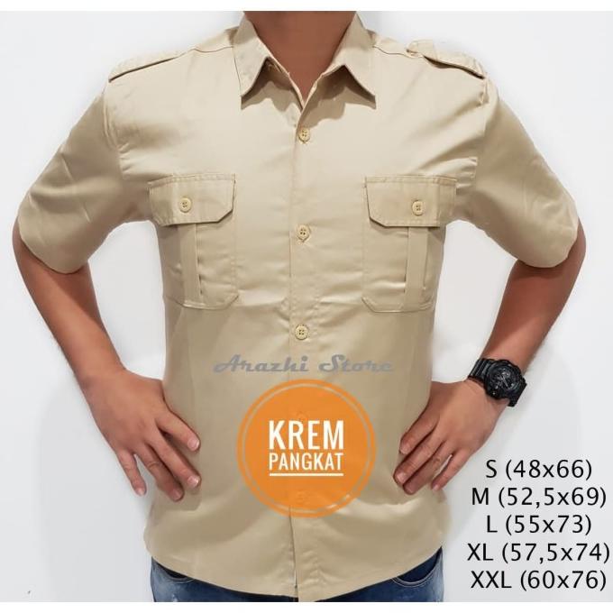 Jual Kemeja Pria Seragam Pdh Krem Kemeja Pria Lengan Pendek Pdl ...