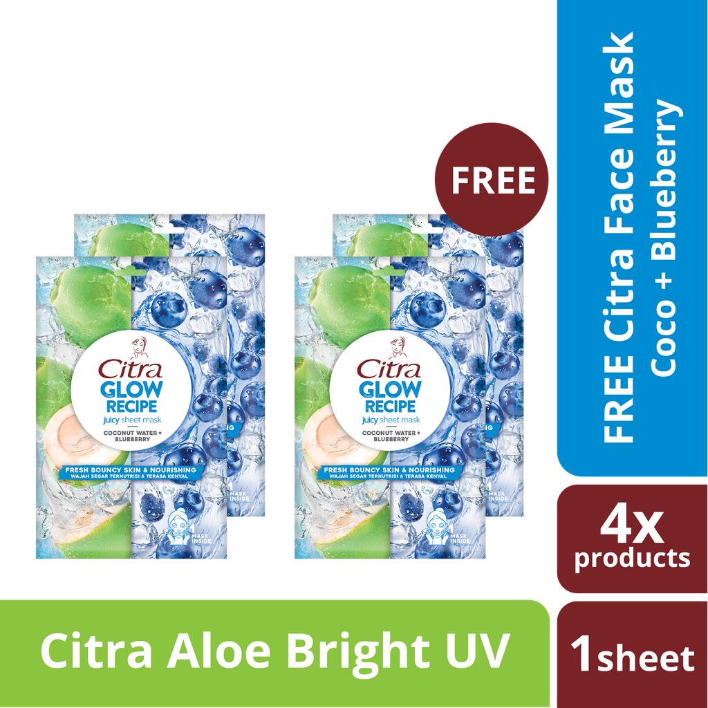 Jual Buy 2 get 4 Citra Glow Recipe Juicy Sheet Mask Coconut Water ...