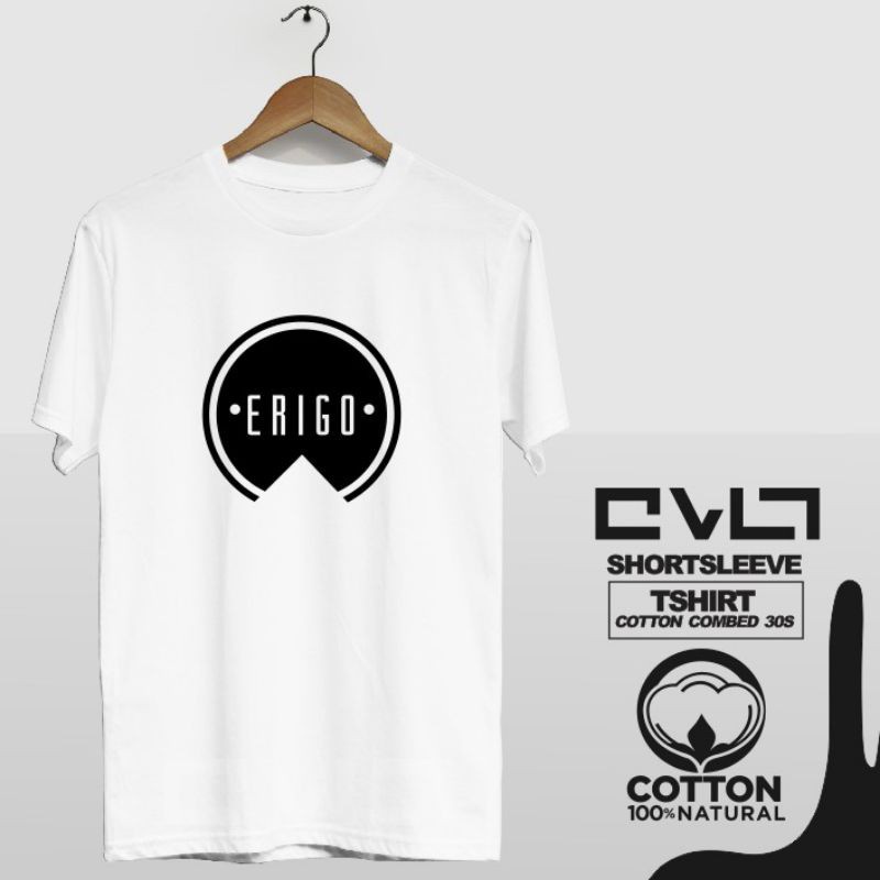 Jual BAJU KAOS ERIGO LOGO SIMPLE WHITE | Shopee Indonesia