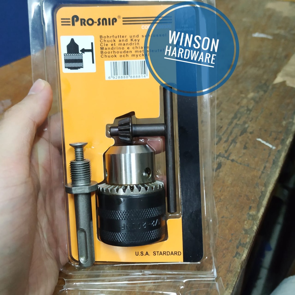 Jual PROSNIP Kepala Mesin Bor 13mm dan SDS Plus Adaptor 13 mm | Shopee ...